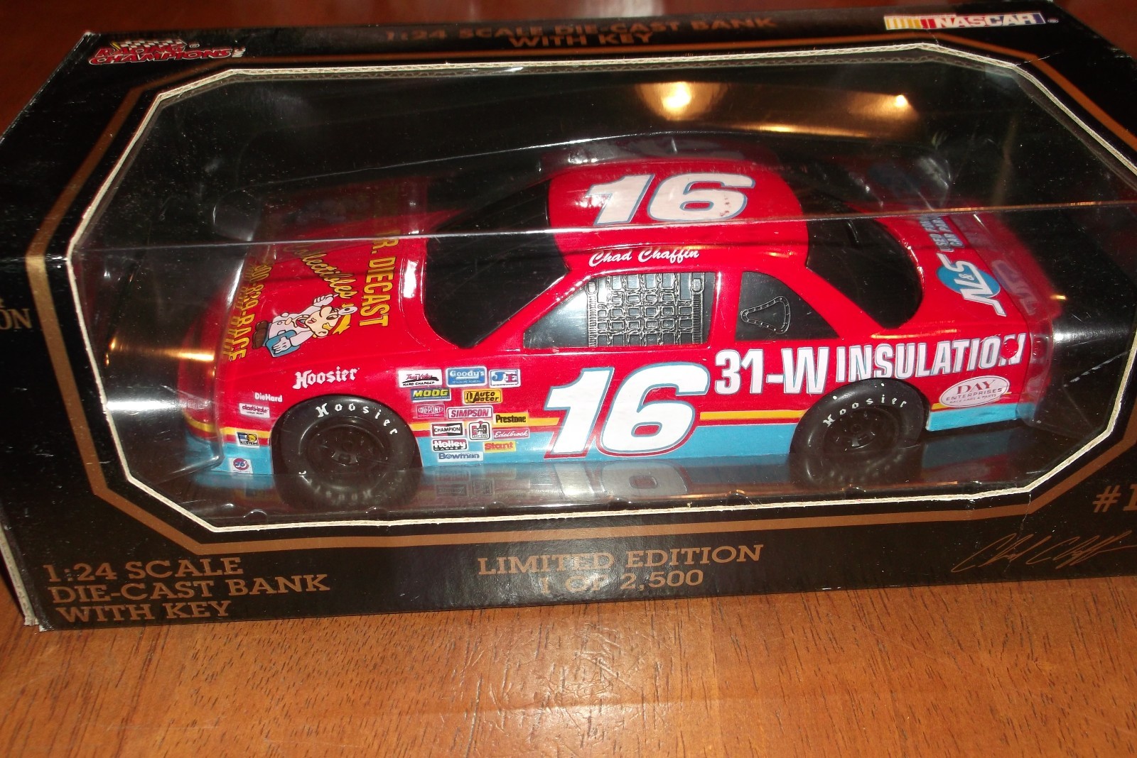 CHAD CHAFFIN #16 31-W RACING CHAMPIONS DIE CAST BANK 1:24 SCALE NIB (25 ...