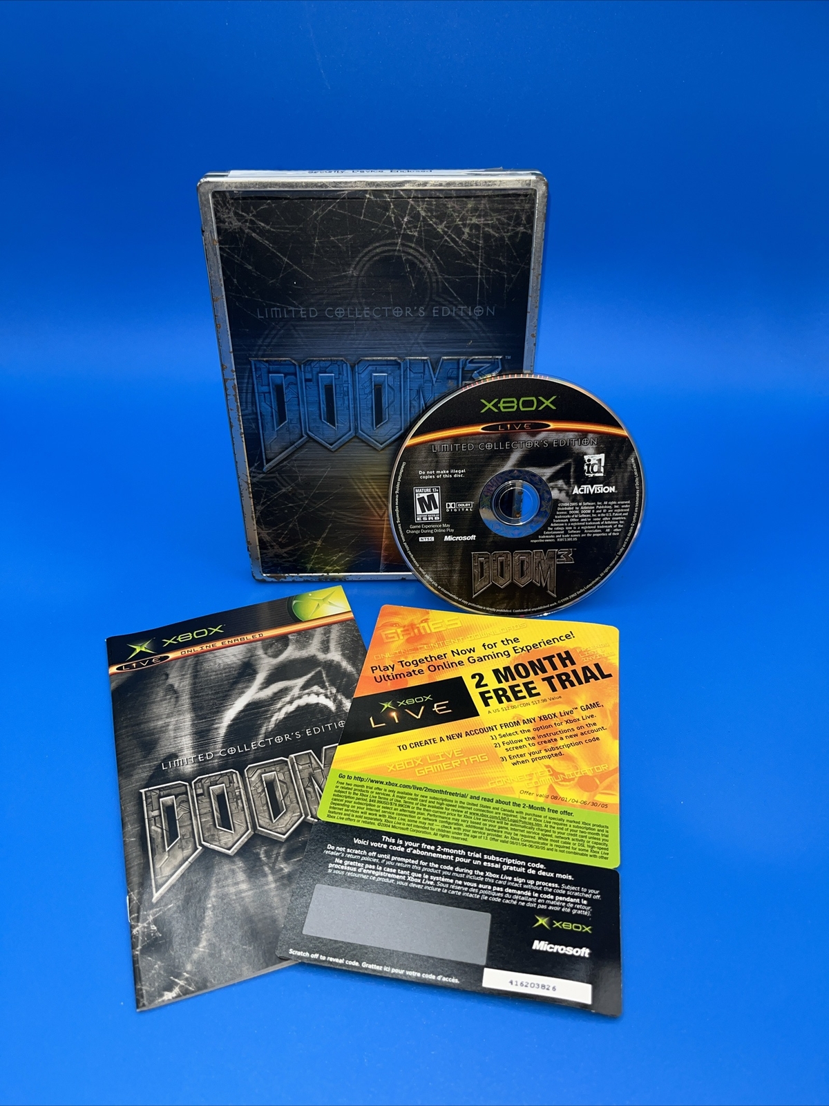 Doom 3 Limited Collectors Edition Metal Case Xbox Video Game case and ...