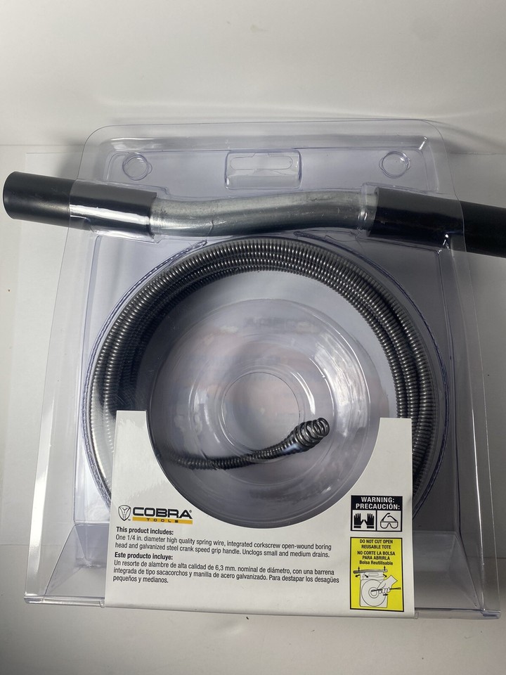 Cobra tools 1/4" X 15' Wire Drain Auger Plumber's Snake Free Shipping ...