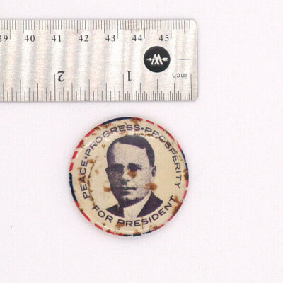 Vintage REPRO Political Pin Peace Progress Prosperity for President ...