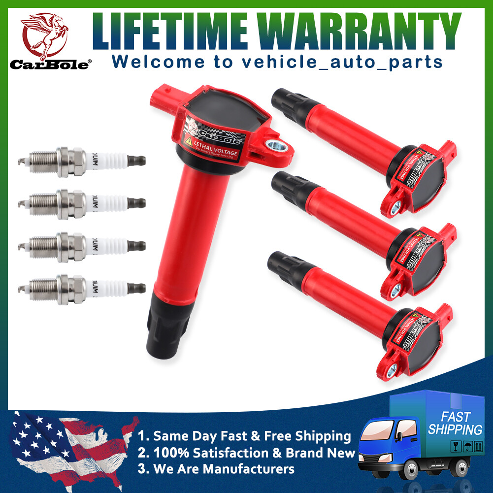 4X Ignition Coils + 4X Spark Plugs Fits 2007-2017 Jeep Compass Patriot ...