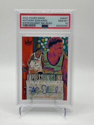 2023 Court Kings Anthony Edwards Impressionist Ink Ruby Autograph PSA ...