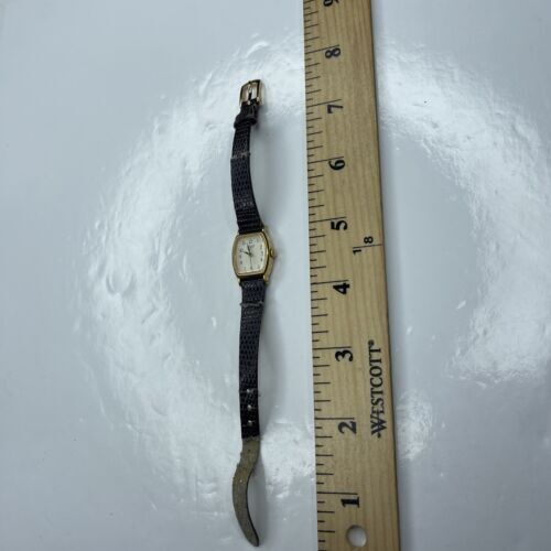 A Pulsar Gold Brown Lizard Leather V811 5340 550134 Japan Stainless ...