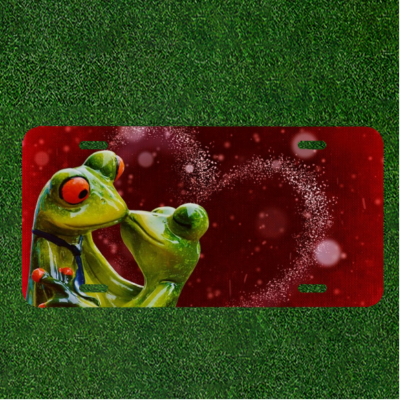 Custom Personalized License Plate Auto Tag With Frogs Kissing With ...