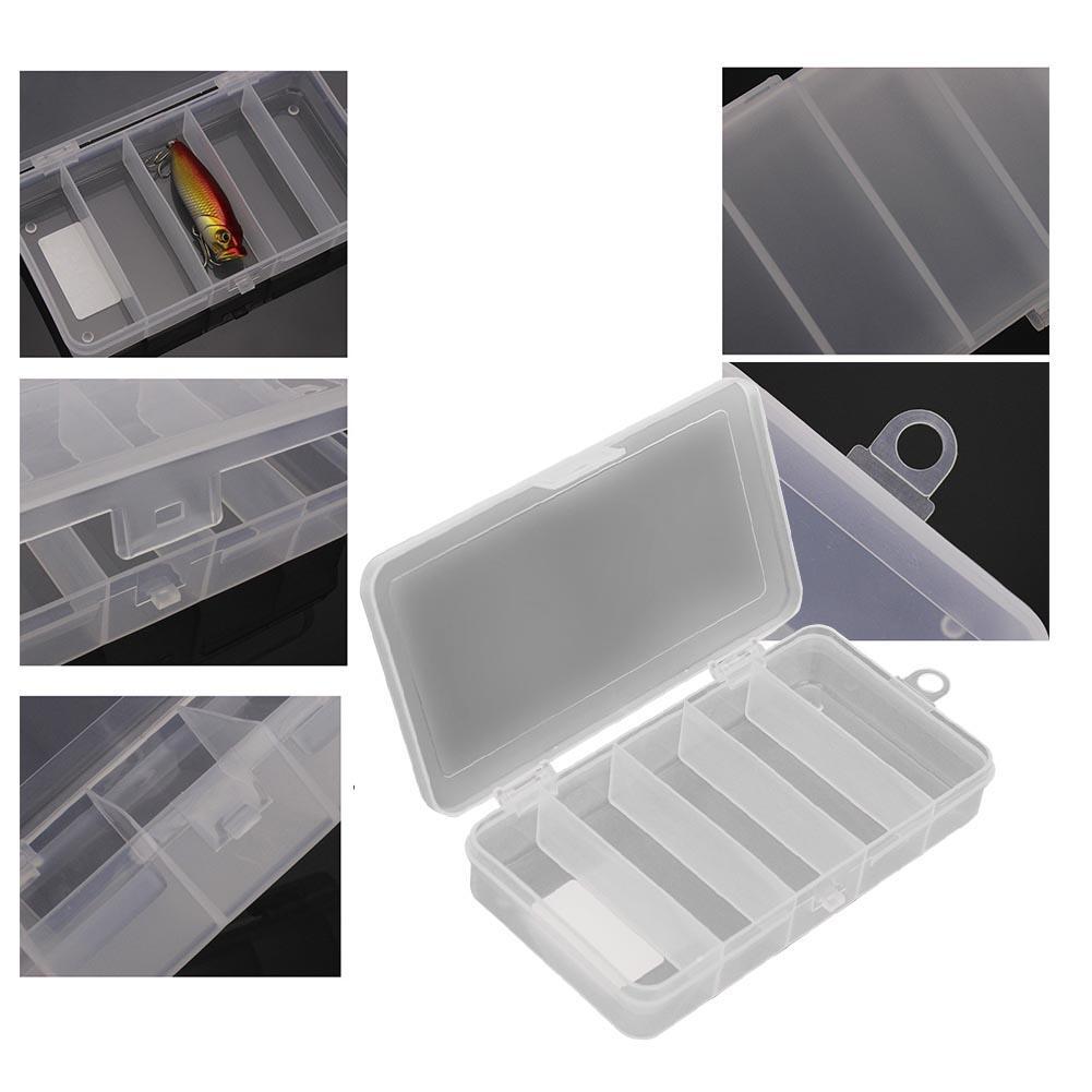 5 Compartments Large Size Fishing Tackle Box Storage Bait Lure ...