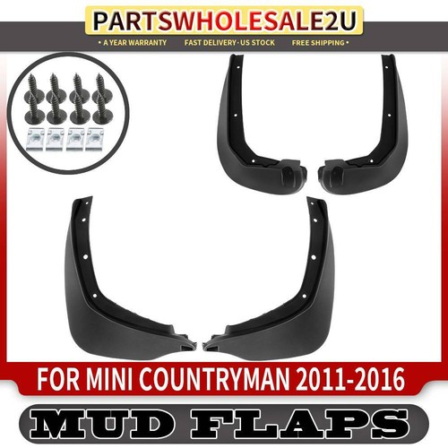 4x Front & Rear Mud Flaps Splash Guards for Mini R60 Cooper Countryman ...