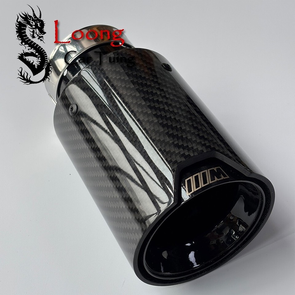 1* Glossy Real Carbon Fiber Exhaust Tip Black Tailpipe For BMW M ...
