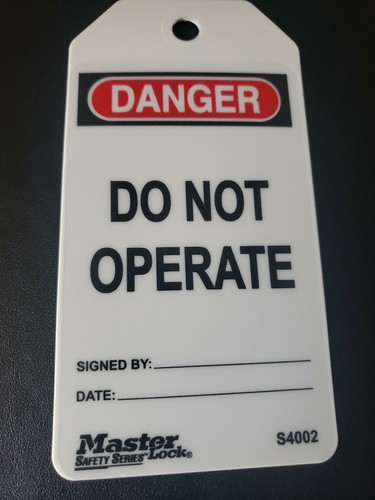 Master Lock S4002 Danger Do Not Operate Safety Tags for sale online | eBay