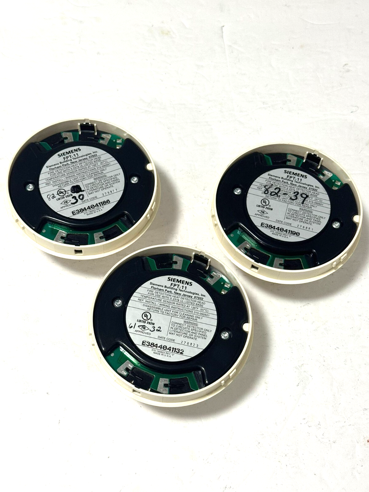 Lot of 3 Siemens FPT-11 Fire Alarm Heat Detector Head | eBay