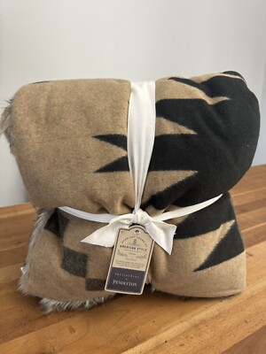 Pottery Barn Pendleton Spider Rock Faux Fur Back Throw Blanket, 60 X 80 ...
