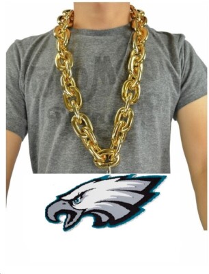 New NFL Philadelphia EAGLES HEAD GOLD BIG Fan Chain Necklace (FedEx ...