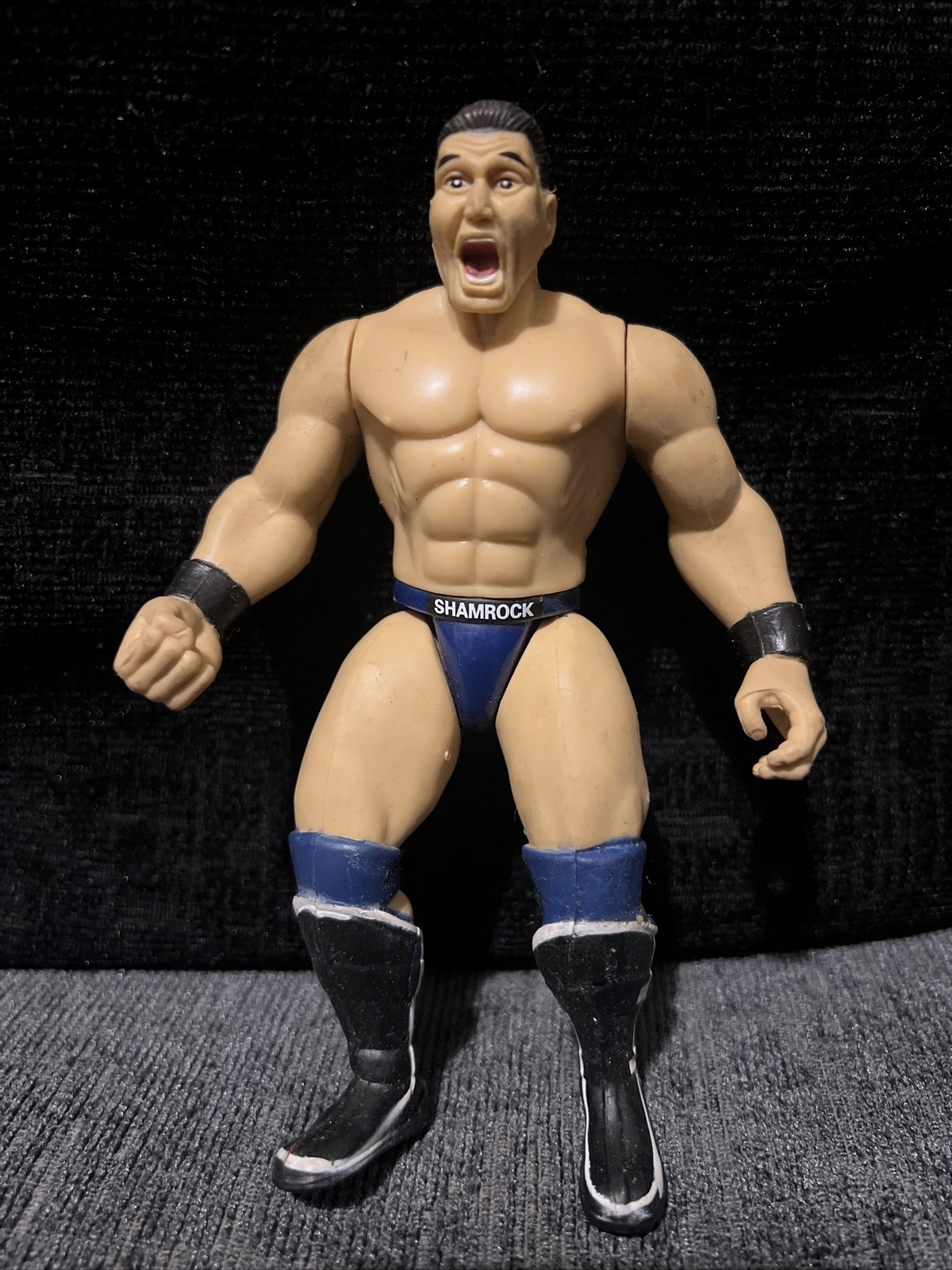 WWF WWE KEN SHAMROCK BLUE JAKKS WRESTLING ACTION FIGURE BCA KING OF THE ...