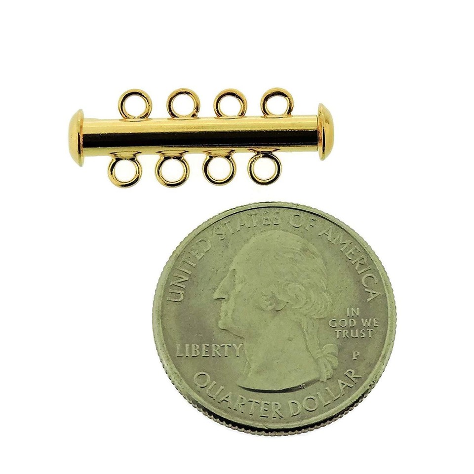 Beadsmith Multi-strand Slide Lock Clasps gold 4-strand 3 Sets (FNSL2678 ...