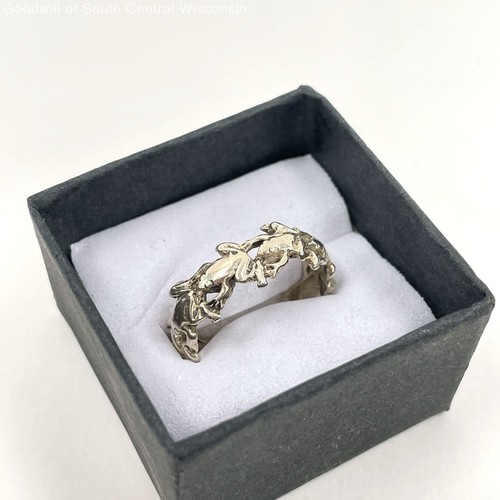 925 Sterling Silver Charming Multi Frog Design Band Ring SZ 7 3/4 ...