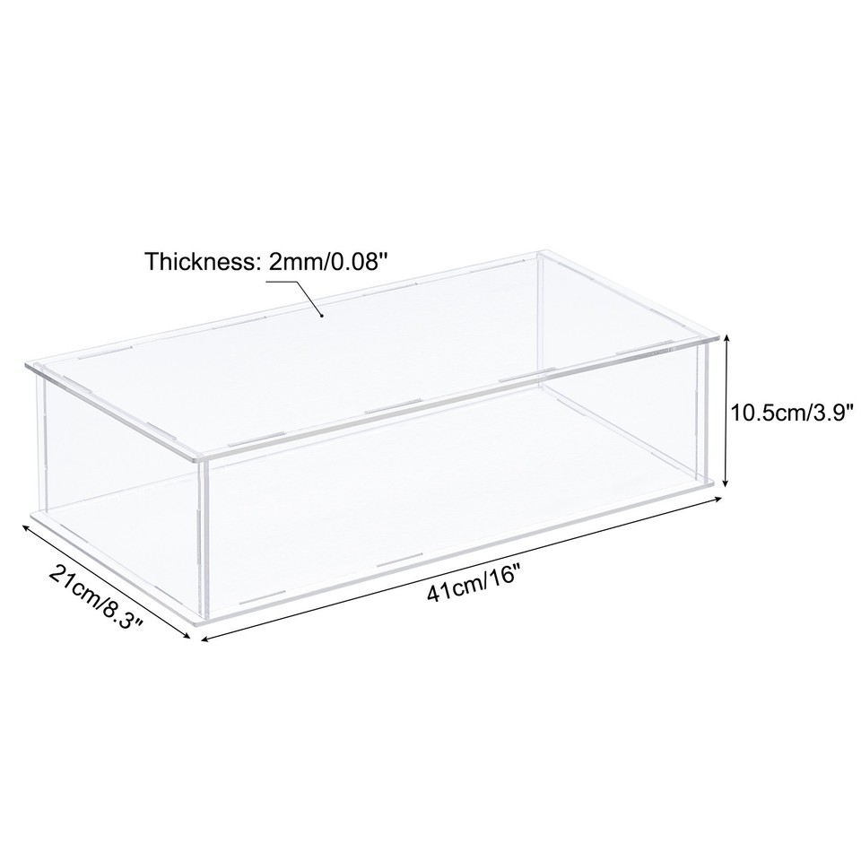 Acrylic Display Case Plastic Box Cube Storage Box Transparent 41x21x10 ...