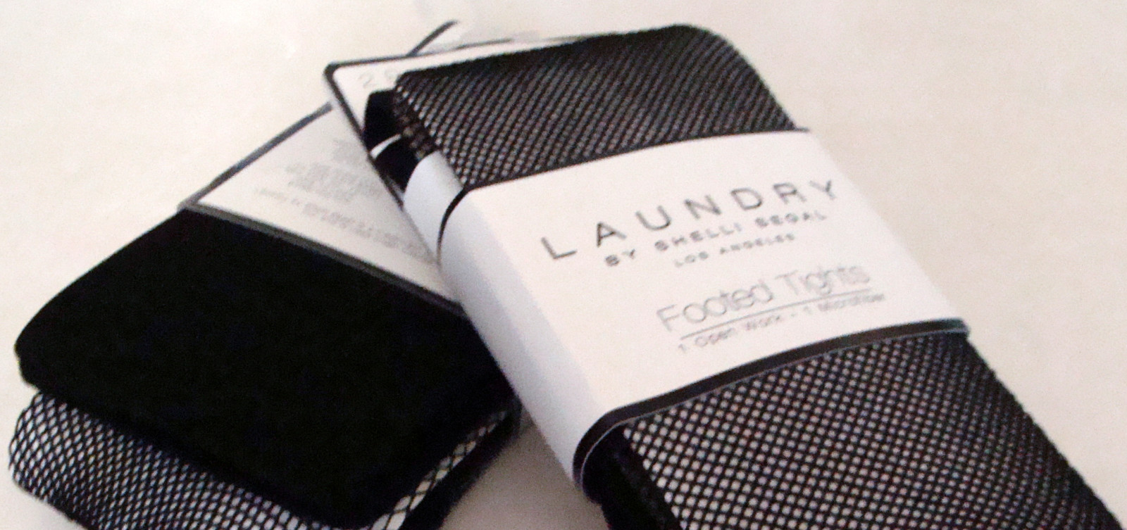 Laundry Footed Tights Open Work Fishnet and Opaque Black Large 2 or 4 ...