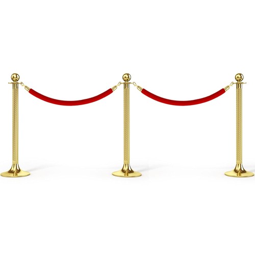 3 Feet Red Velvet Stanchion Rope Crowd Control Barrier Rope with Snap ...