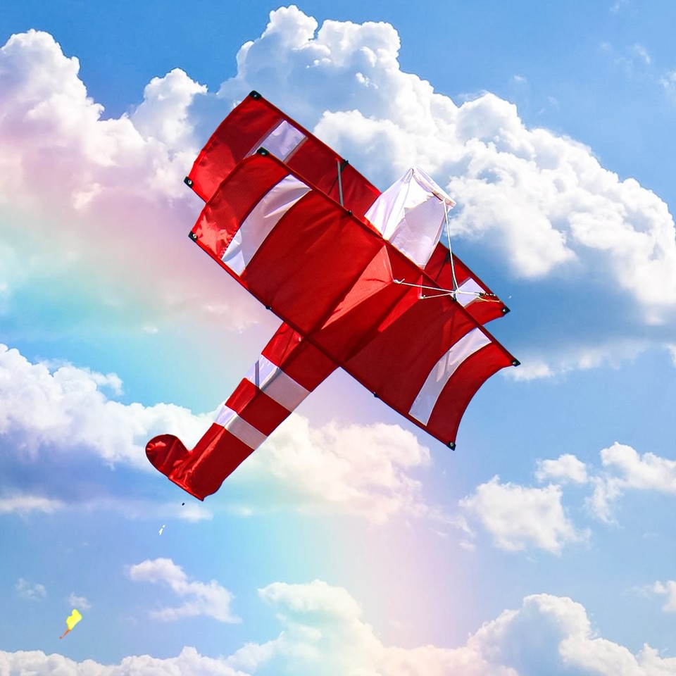 Plane Kite 3D Large Plaid Cloth Red Airplane Kite Toy for Gift | eBay