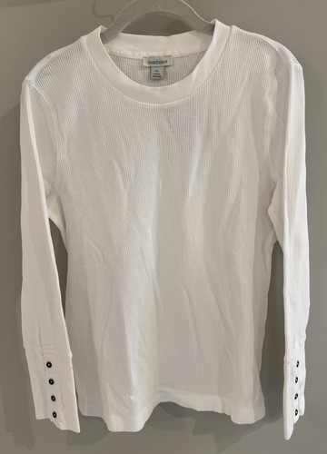 NWT Sundance Catalog Long Sleeve White “Crewneck Thermal Tee” Size PL ...