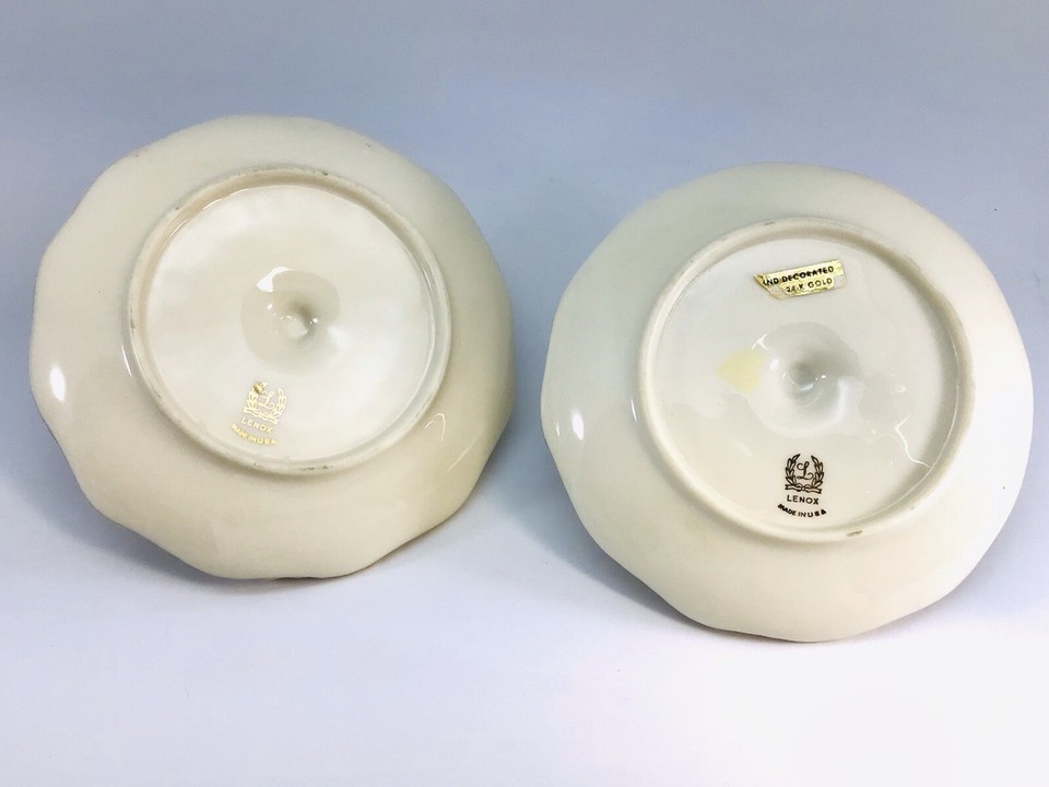 Vintage Lenox Candlestick Holders Candlewick Collection Pair Gold Trim ...