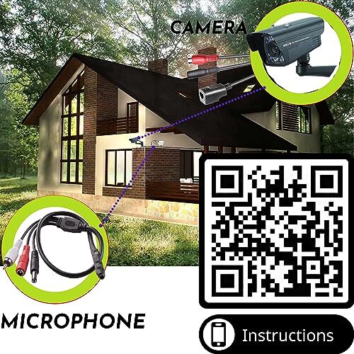 CCTV Microphone for WiFi Security Camera IP Audio Surveillance RCA ...