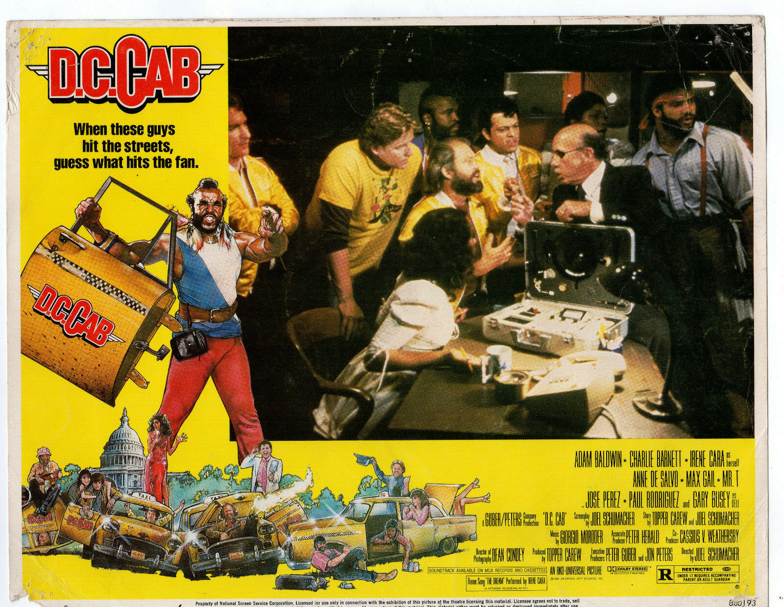 DC CAB MR T GARY BUSEY ADAM BALDWIN D.C. CAB 6 ORIGINAL 11X14" LOBBY ...