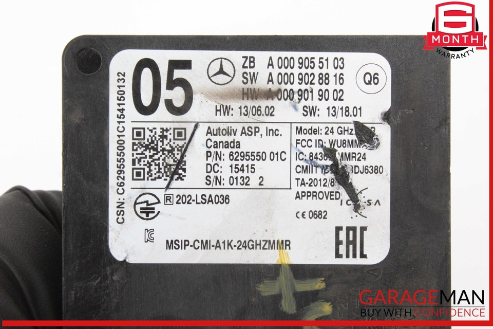 12-16 Mercedes X166 GL450 Front Bumper Blind Spot Radar Distance Sensor ...