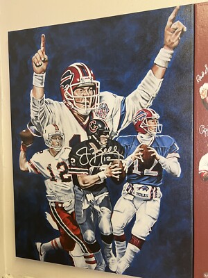 Signed Jim Kelly Giclee Canvas 23” X 31” Buffalo Bills | eBay