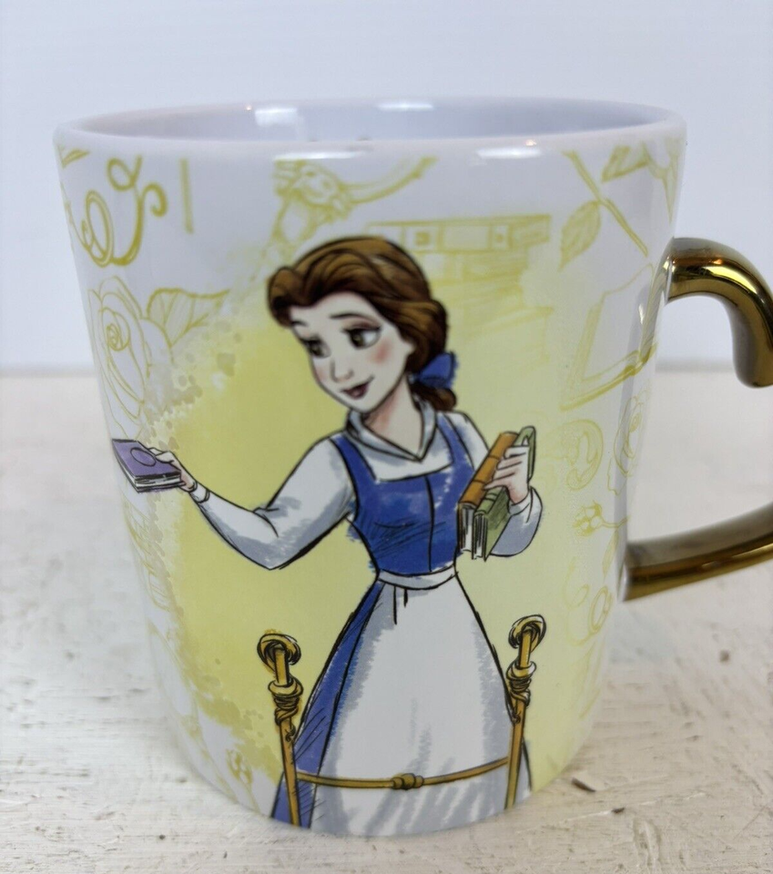 Disney Silver Buffalo Beauty and the Beast Mugs with Heart Shaped ...