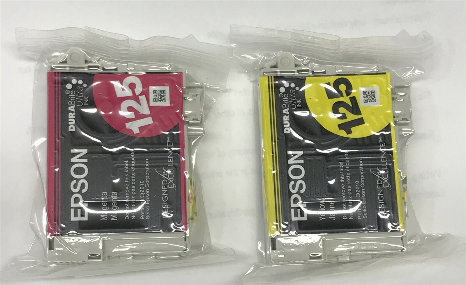 2 GENUINE Ink Cartridges EPSON 125 COLOR - Magenta & Yellow | eBay