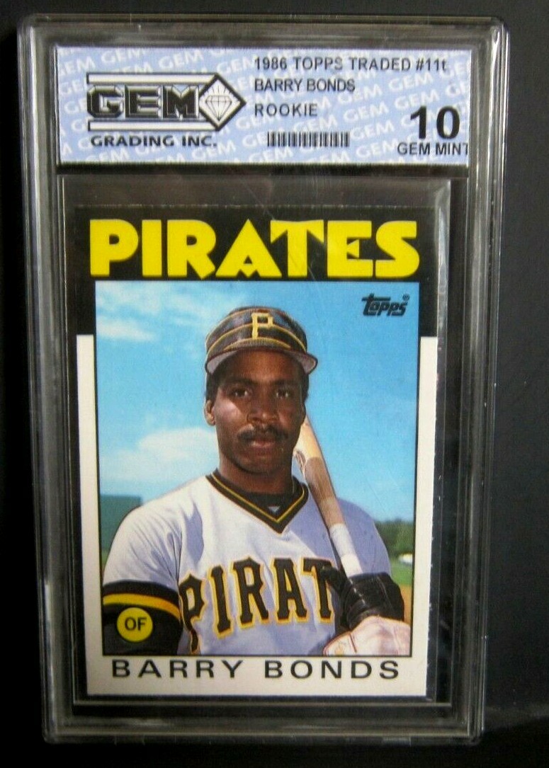 Barry Bonds RC 1986 Topps Traded Rookie Card#11T GEM10!GIANTS OF RC HOF ...