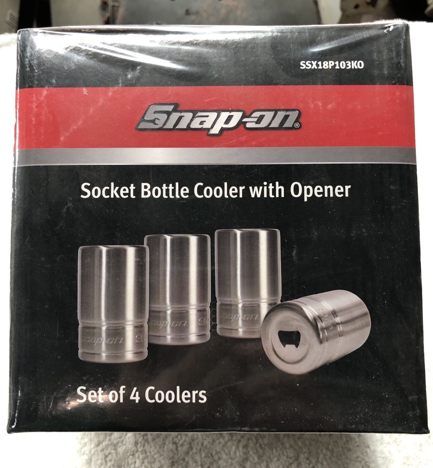Snap-on Tools Socket Bottle Cooler W/ Opener Ssx18p103ko Stainless for ...