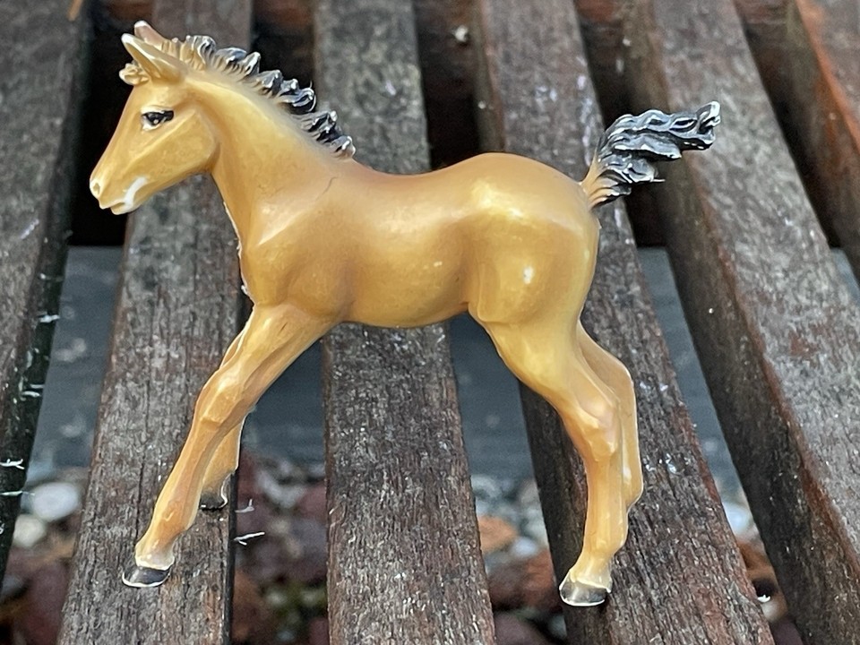 Vintage Foal Figurine Plastic Made In Germany Small Horse Figure Paint ...