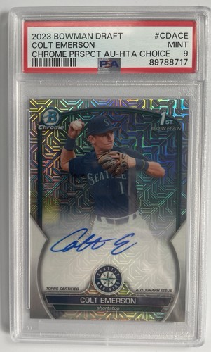 Colt Emerson 2023 Bowman Draft Chrome Prospect Autograph /150 PSA 9 | eBay