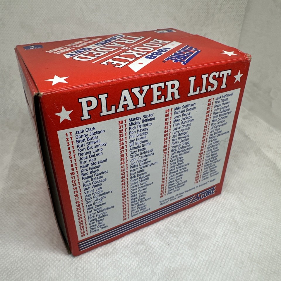 1988 Score Baseball Rookie & Traded Complete Set 1-110 Alomar Grace ...