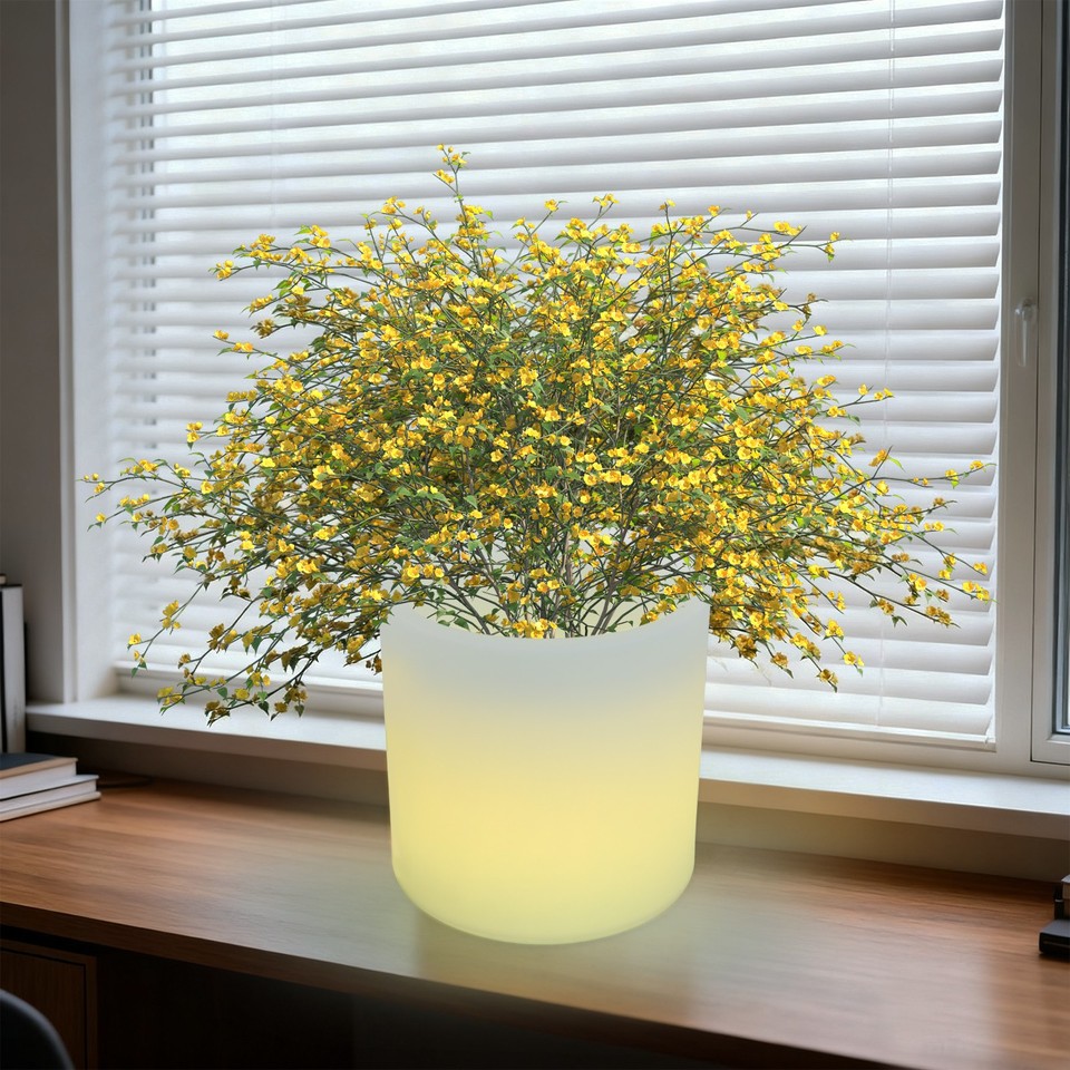 16 Color LED Illuminated Flower Pot Porch Garden Colorful Mood Light ...