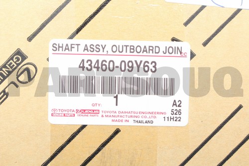 4346009Y63 Genuine Toyota SHAFT ASSY OUTBOARD 43460-09Y63 | eBay