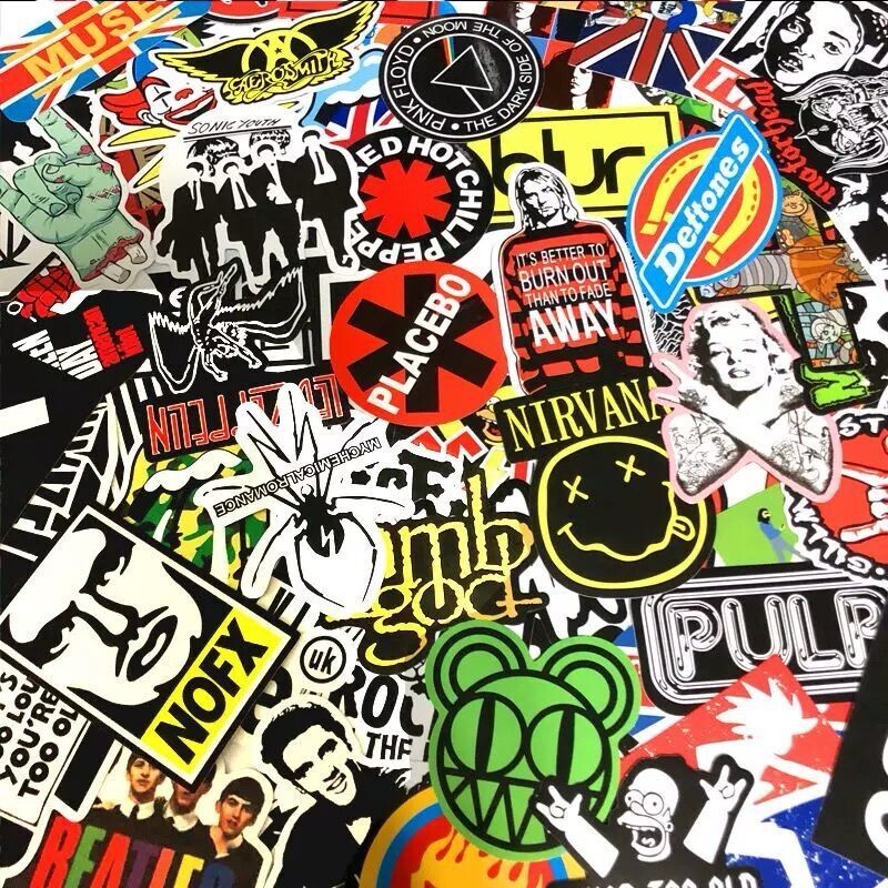 100 Bulk Heavy Metal Rock Band Stickers Decals for Laptops, Guitars ...