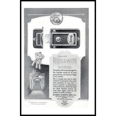 1924 Russwin Door Hardware Vintage Print Ad 1920s Architecture Wall Art ...