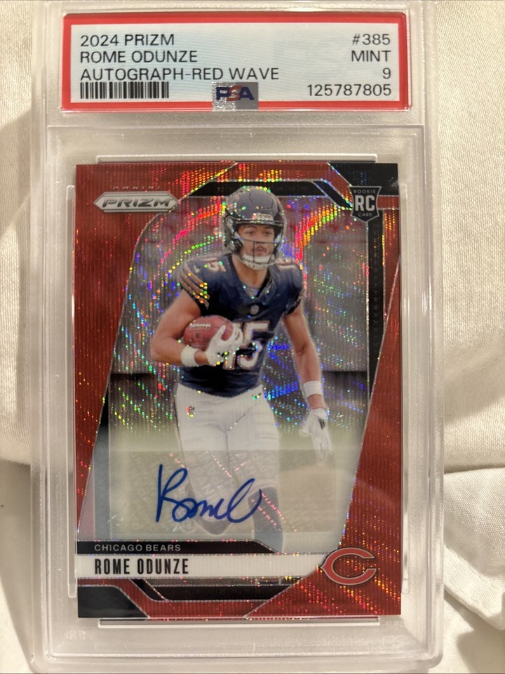 2024 Panini Prizm Rookies Rome Odunze #385 - Autograph Red Wave /149 ...