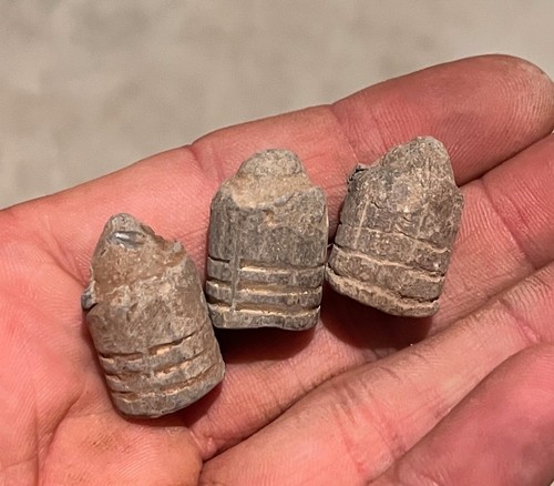 3 Wormed & Fired .58 Minie Balls - dug Fort Inge Texas - pre-Civil War ...