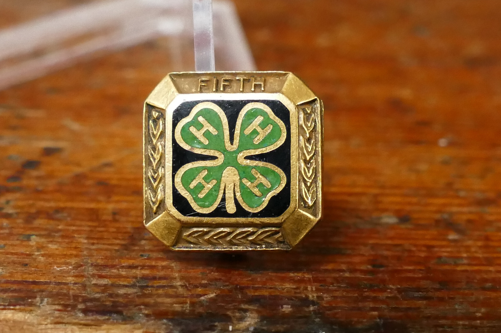 Vintage Gold Filled 4 H Four Leaf Clover Fifth Year Enamel Lapel Pin 1/ ...