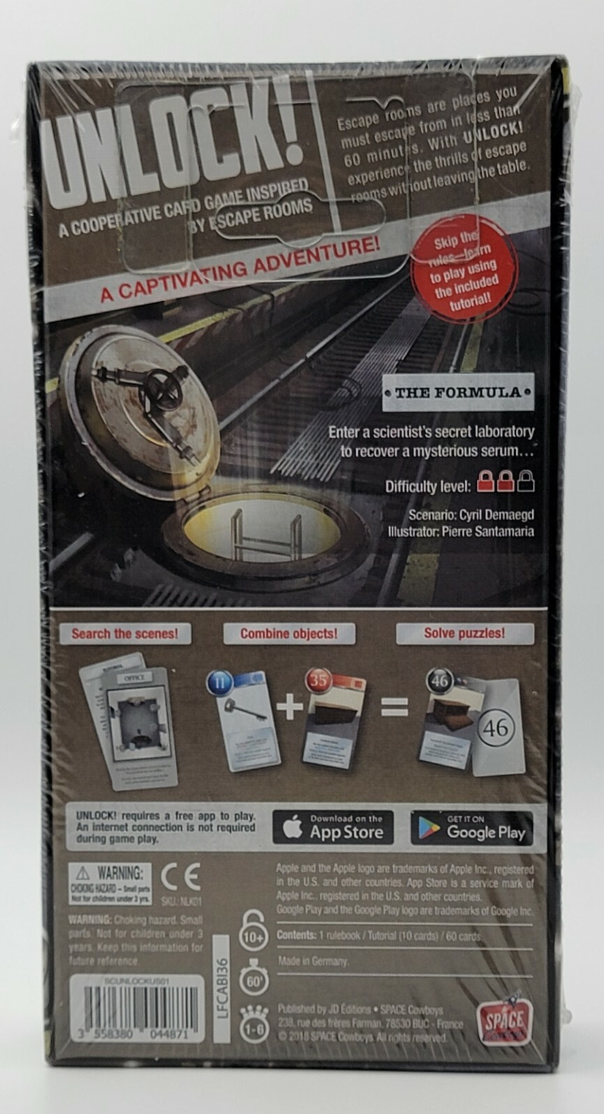 Unlock! Escape Adventures The Formula BRAND NEW SEALED Escape Room Game ...