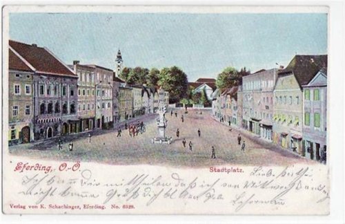 39040033 - Eferding Stadtplatz gelaufen von 1902 kleiner Knick oben ...