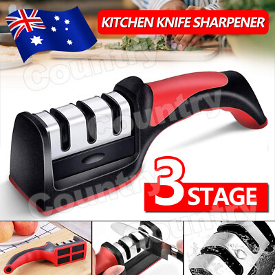 Knife Sharpener 3 Stage Kitchen Diamond Sharp Knives Scissor Sharpening ...
