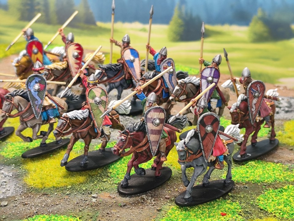 28mm Ancient DPS painted Dark age to Medieval Crusader Norman Cavalry ...