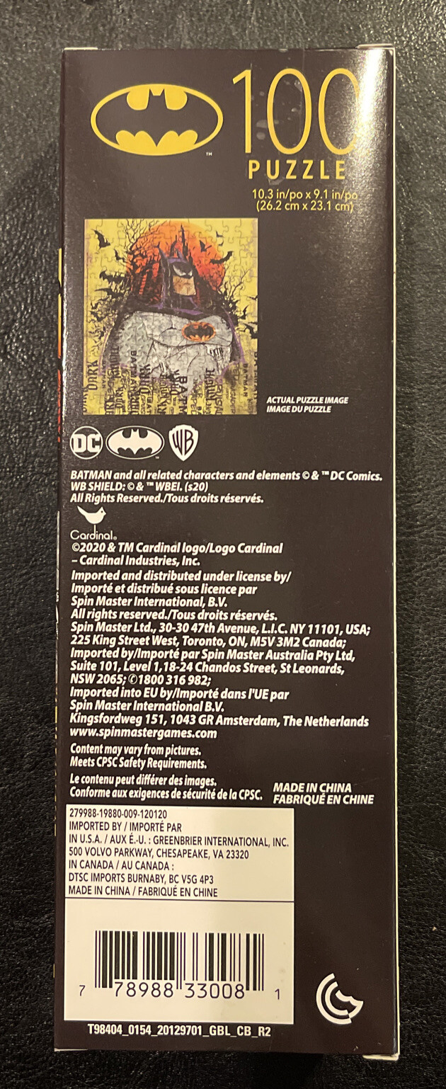 Cardinal Batman 100 PC Puzzle Ages 6 Years Old and up for sale online ...