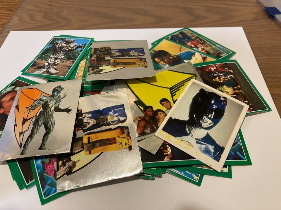 80 + Power Rangers STICKERS/STAMPS Green Border 1994 Merlin Collections ...