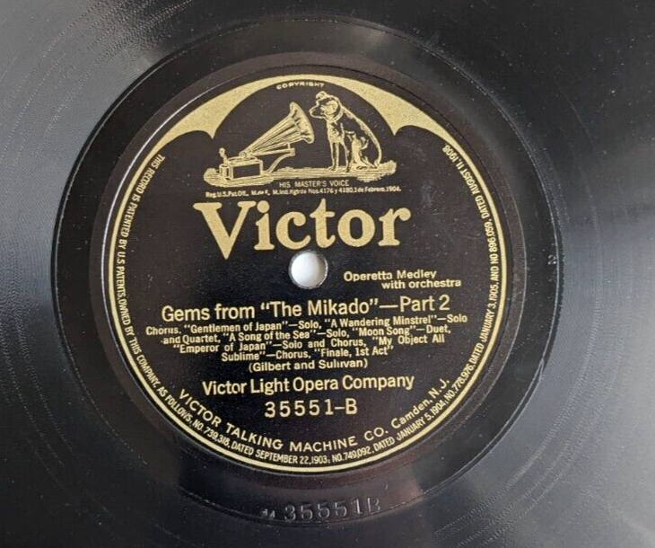 Victor Light Opera Company – Gems From "The Mikado" 78 RPM 12" PRE WAR ...
