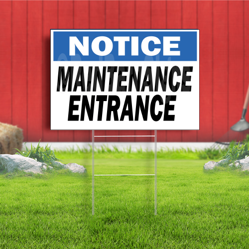 Notice Maintenance Entrance Indoor Outdoor Yard Sign | eBay